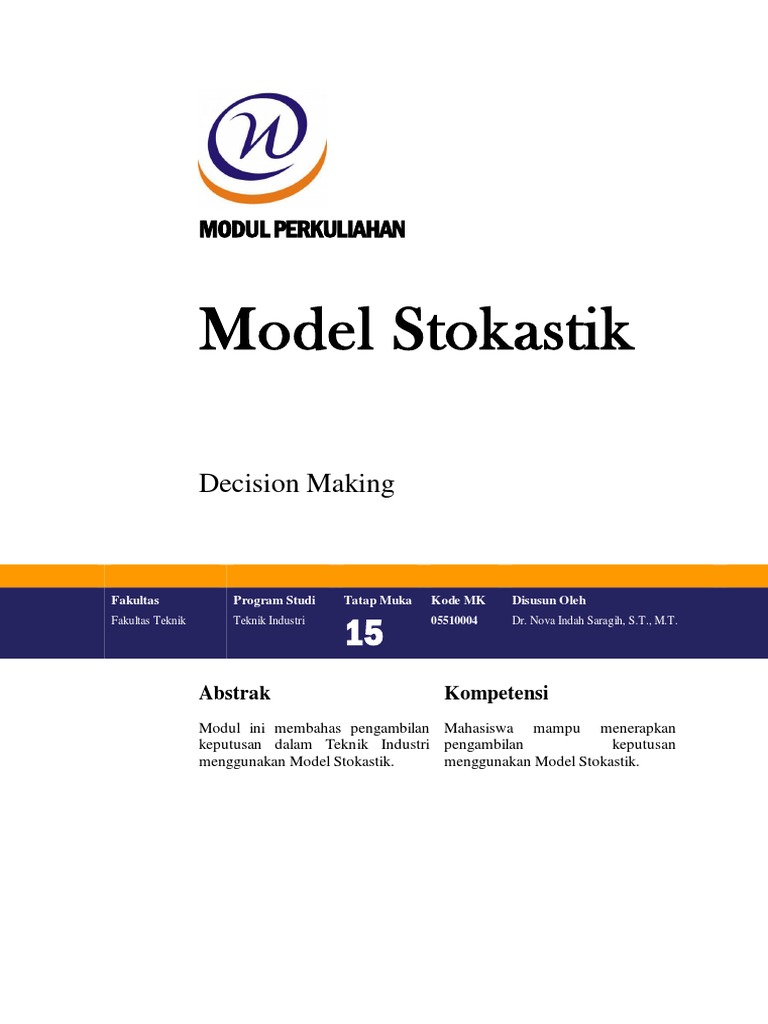 Modul 15 Model Stokastik | Download Free PDF | Function (Mathematics) | Decision Making