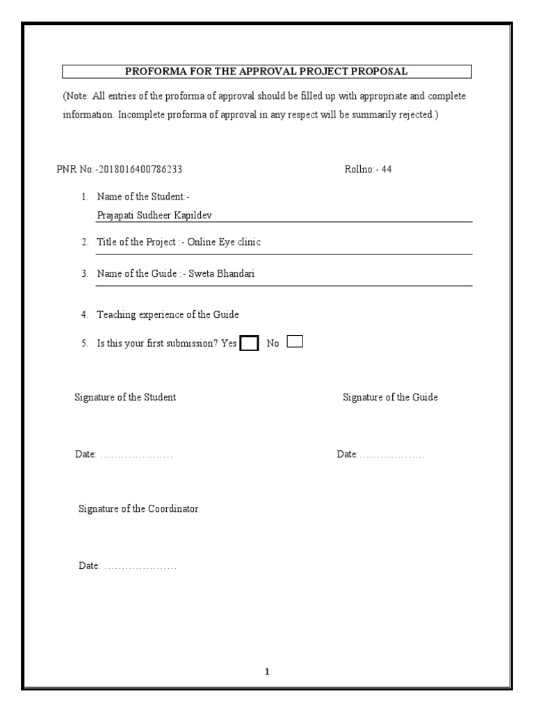 Proforma For The Approval Project Proposal | PDF | Databases | Password