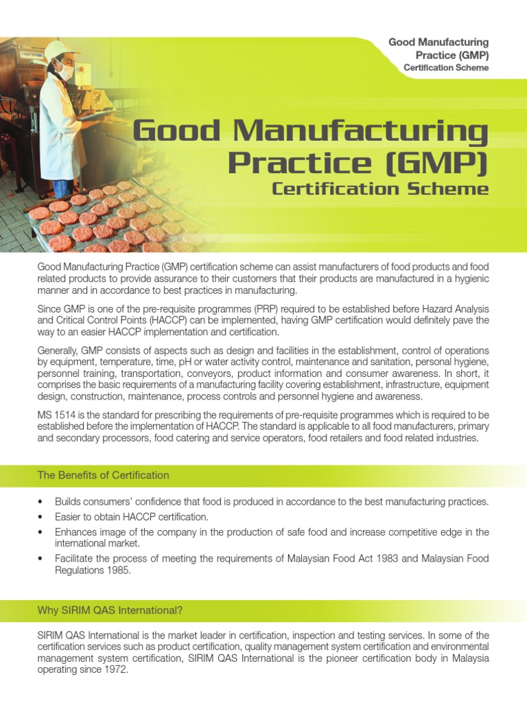 Certifying Good Manufacturing Practices: An Overview of SIRIM QAS ...