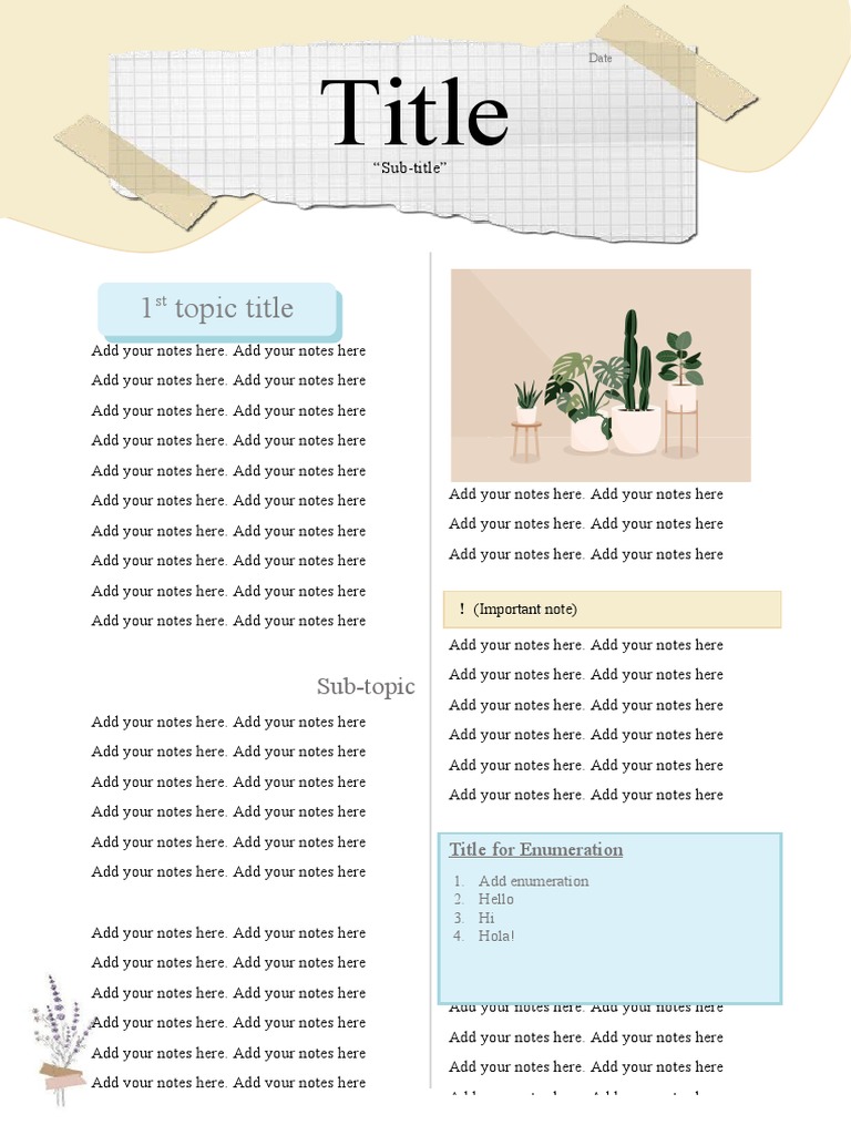 Aesthetic Notes Template Guide | PDF