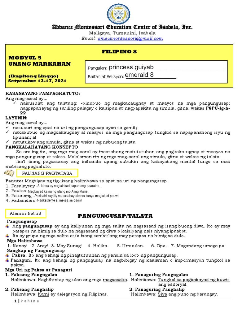 Q1 Filipino 8 Week 7 | PDF