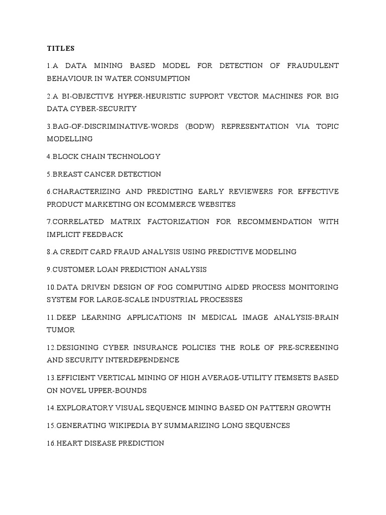 PYTHON 2021-22 Projects List | PDF | Machine Learning | Deep Learning