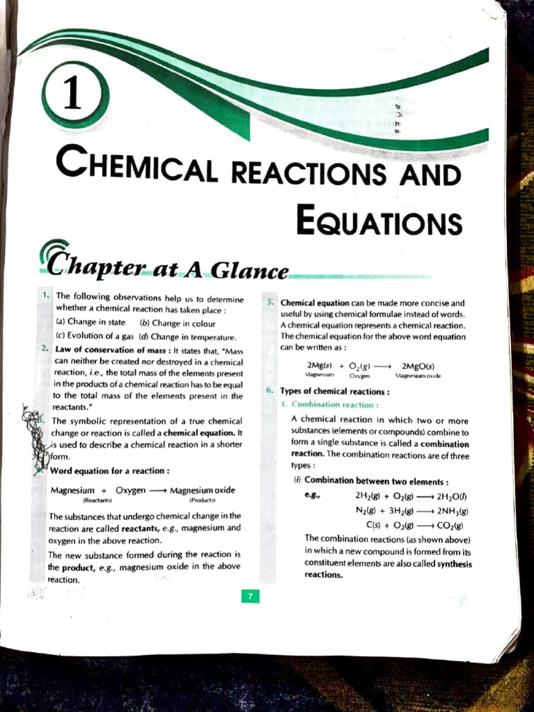CH 1 SCIENCE Class 10 | PDF | Redox | Chemical Reactions