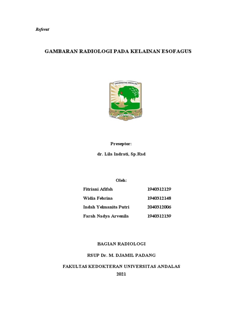Gambaran Radiologi pada Berbagai Kelainan Esofagus | PDF