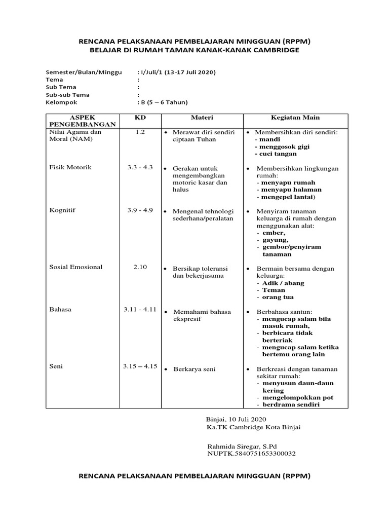 Contoh RPPM BDR | PDF