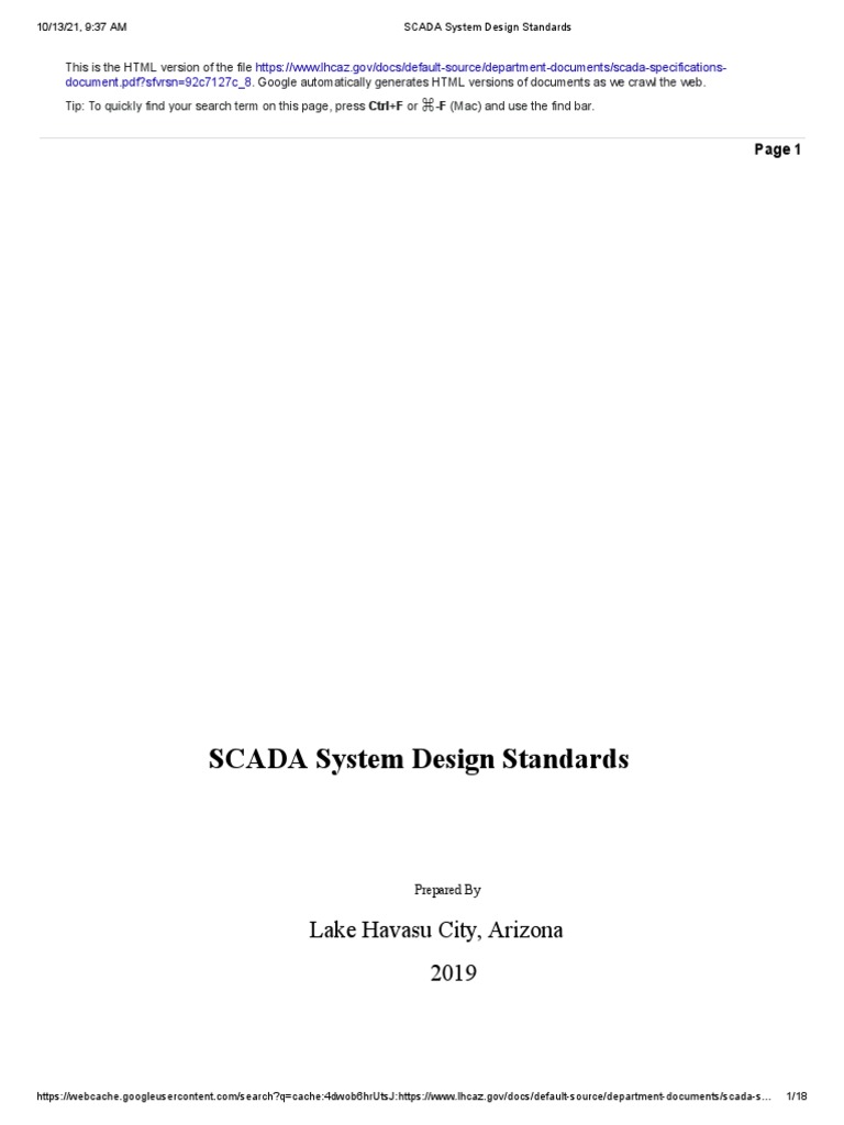 SCADA System Design Standards Sewage | Download Free PDF | Programmable ...