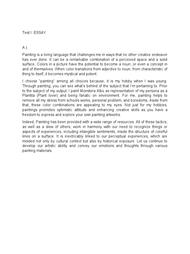 Art Appreciation Essay | PDF