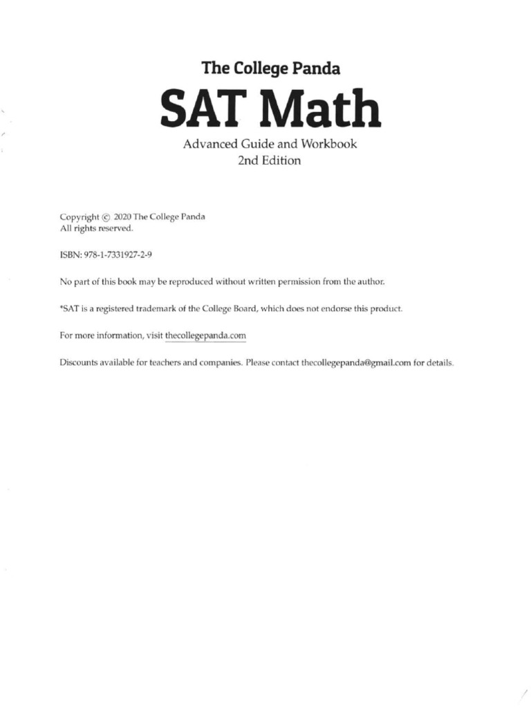 SAT Math: The College Panda | PDF | Trigonometric Functions | Triangle