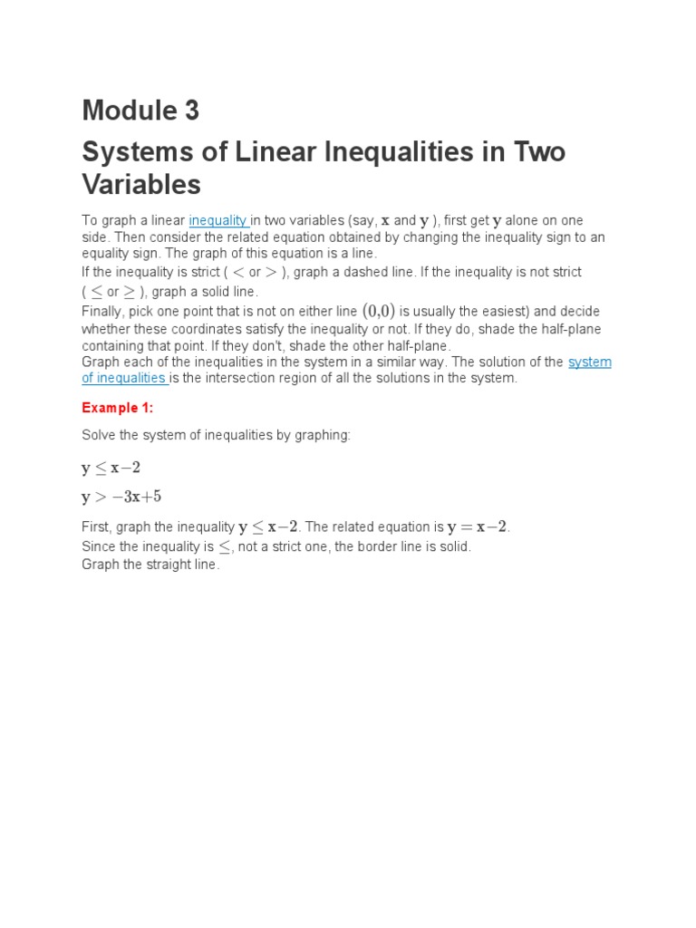 Graphing Systems of Linear Inequalities: Examples of Solving Systems by ...