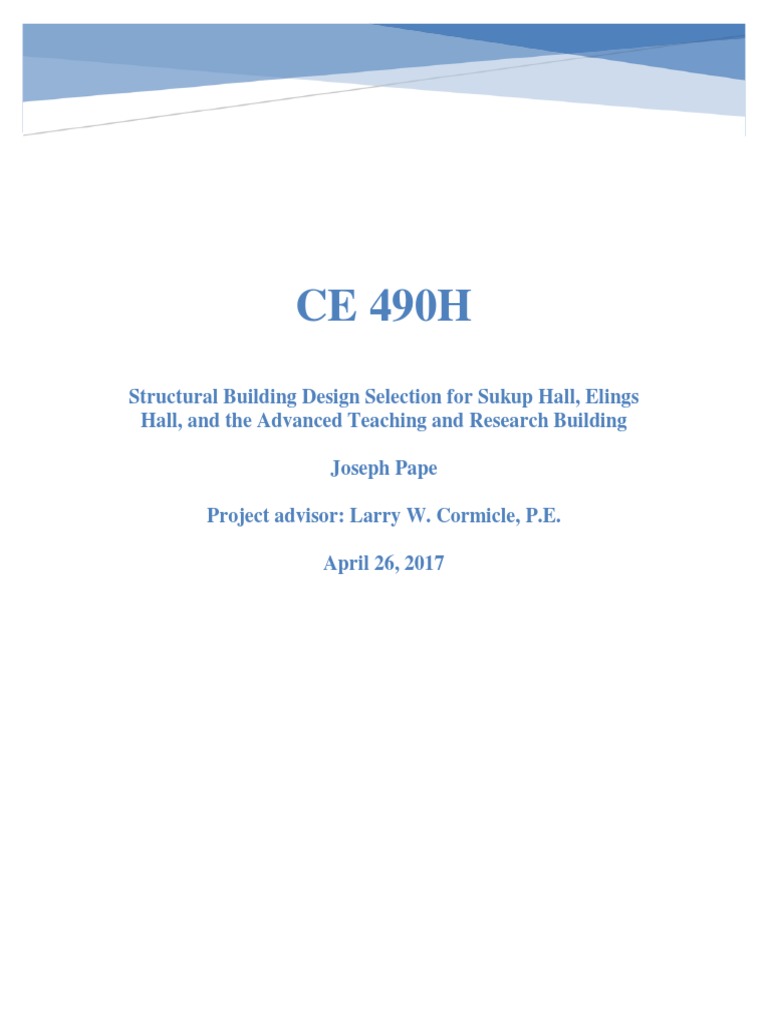 Structural Building Design Selection For Sukup Hall Elings Hall | PDF ...
