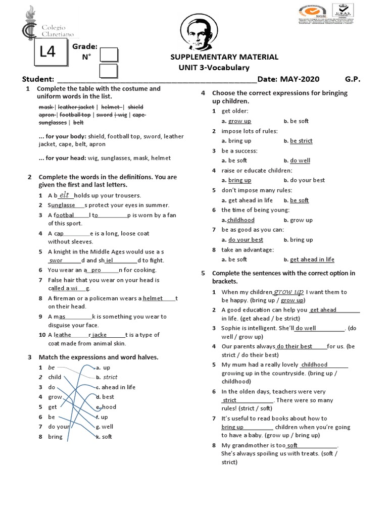Supplementary Material Unit 3 Vocabulary | PDF | Softlines (Retail ...