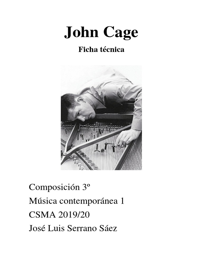 John Cage | Descargar gratis PDF | Piano | Composiciones Musicales