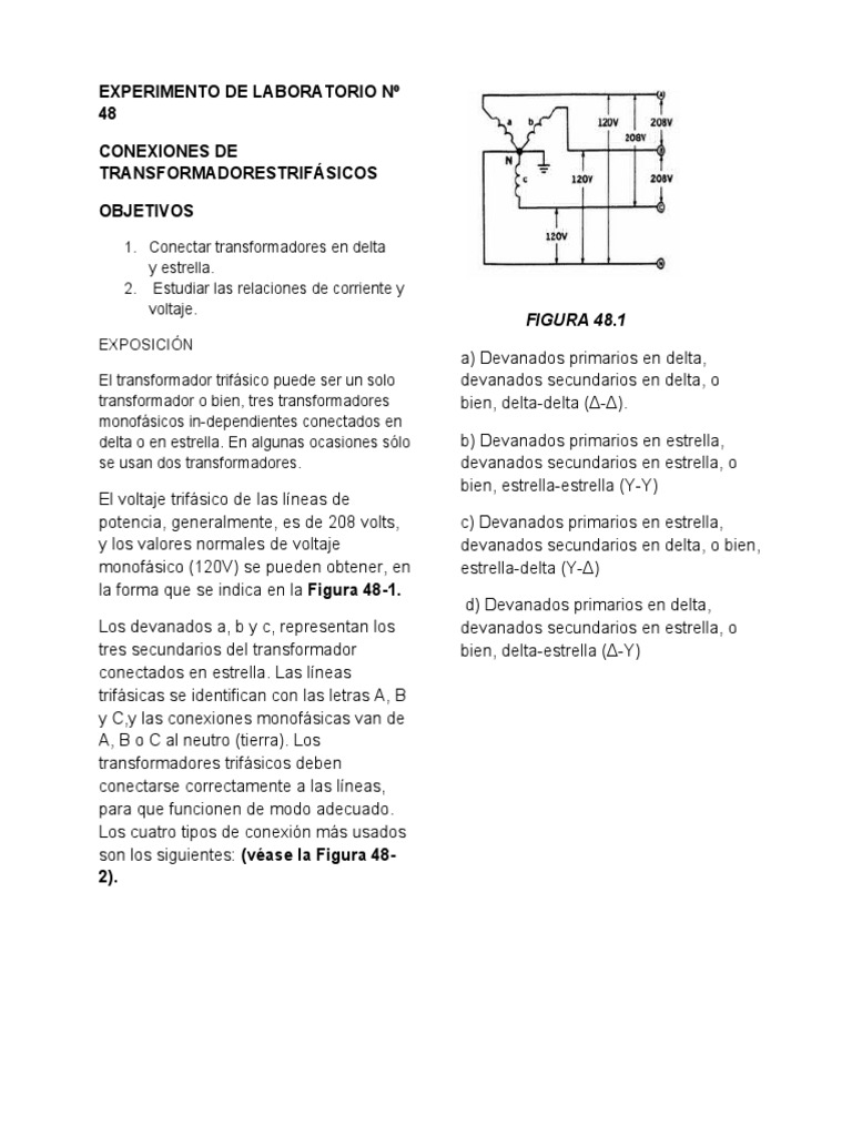 Practica 5 Conexiones de Transformadores Trifasicos | PDF | Transformador | Inductor