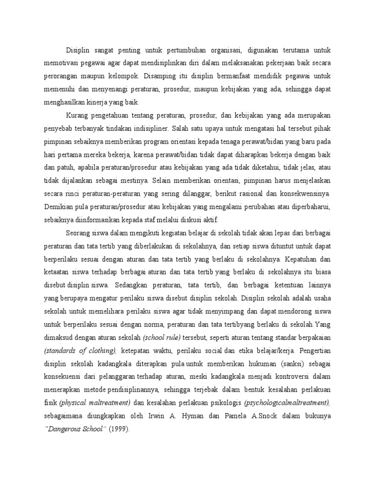 Disiplin Sangat Penting Untuk Pertumbuhan Organisasi | PDF | Karier ...