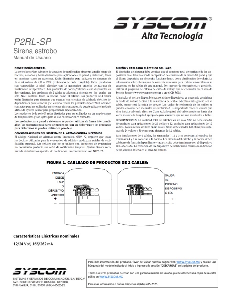 P2RL-SP Manual de Usuario | PDF