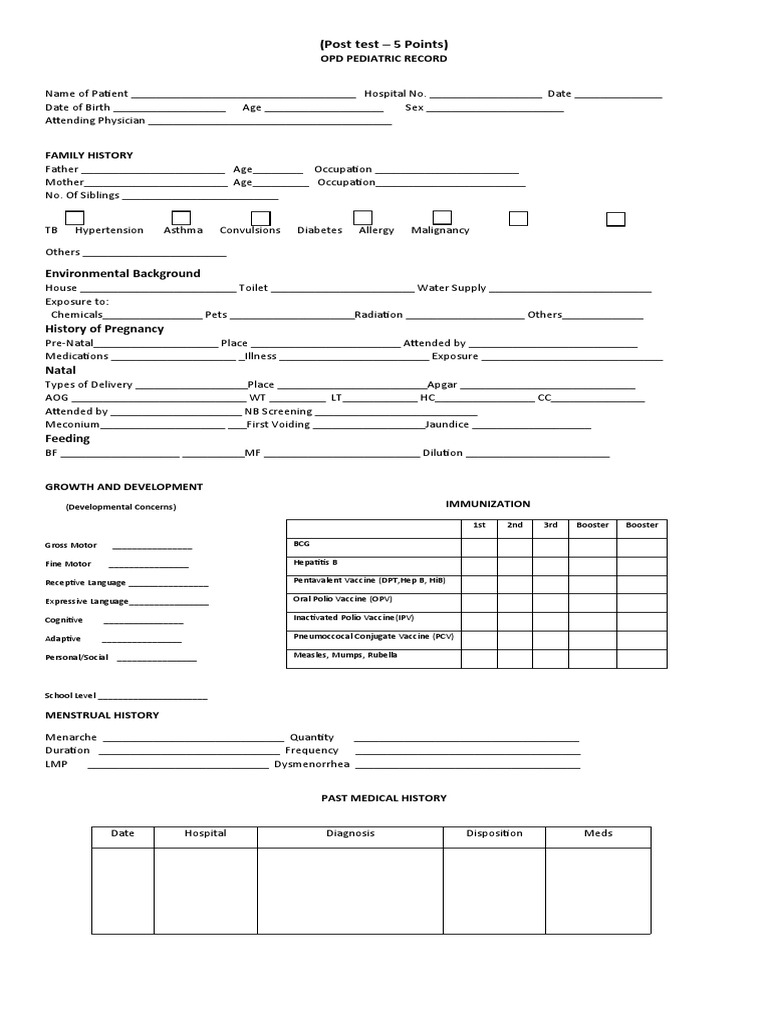 OPD pediatric record | PDF | Vaccines | Health Care