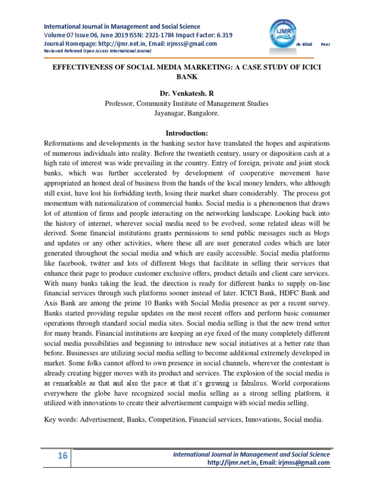 Social Media Marketing in Banking: ICICI Case Study | PDF | Popular ...
