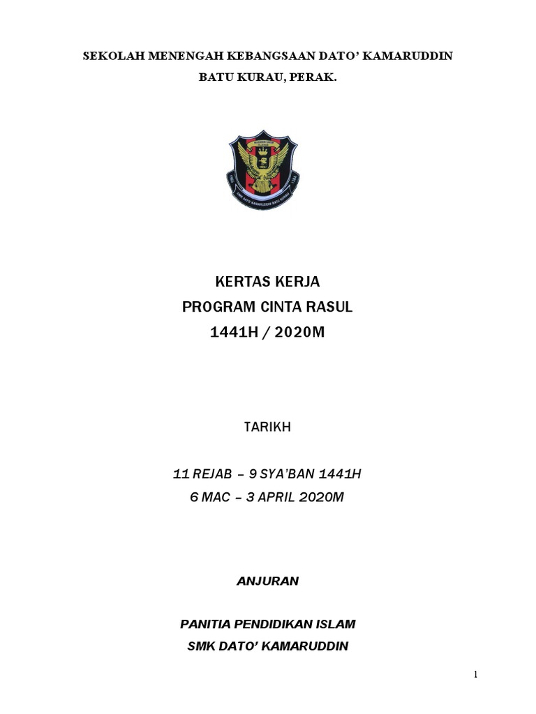Program Cinta Rasul SMK Dato' Kamaruddin | PDF