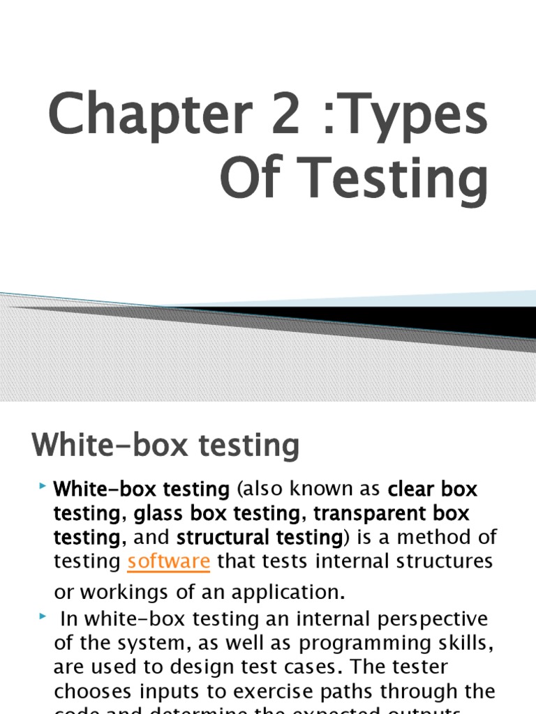 Chapter 2 Types of Testing | PDF | Software Testing | Computing