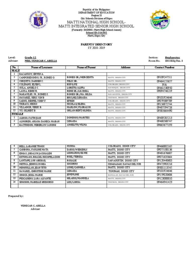 Reunification Plan or Parents Directory | PDF