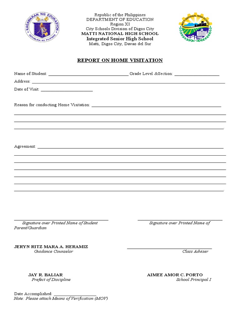 Home Visit Report | PDF