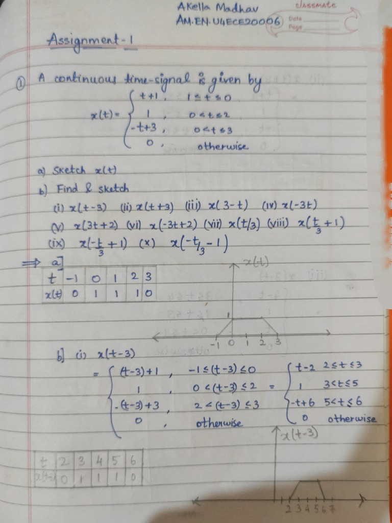Signals and Systems Assignment 1 | PDF | Triangle Geometry ...