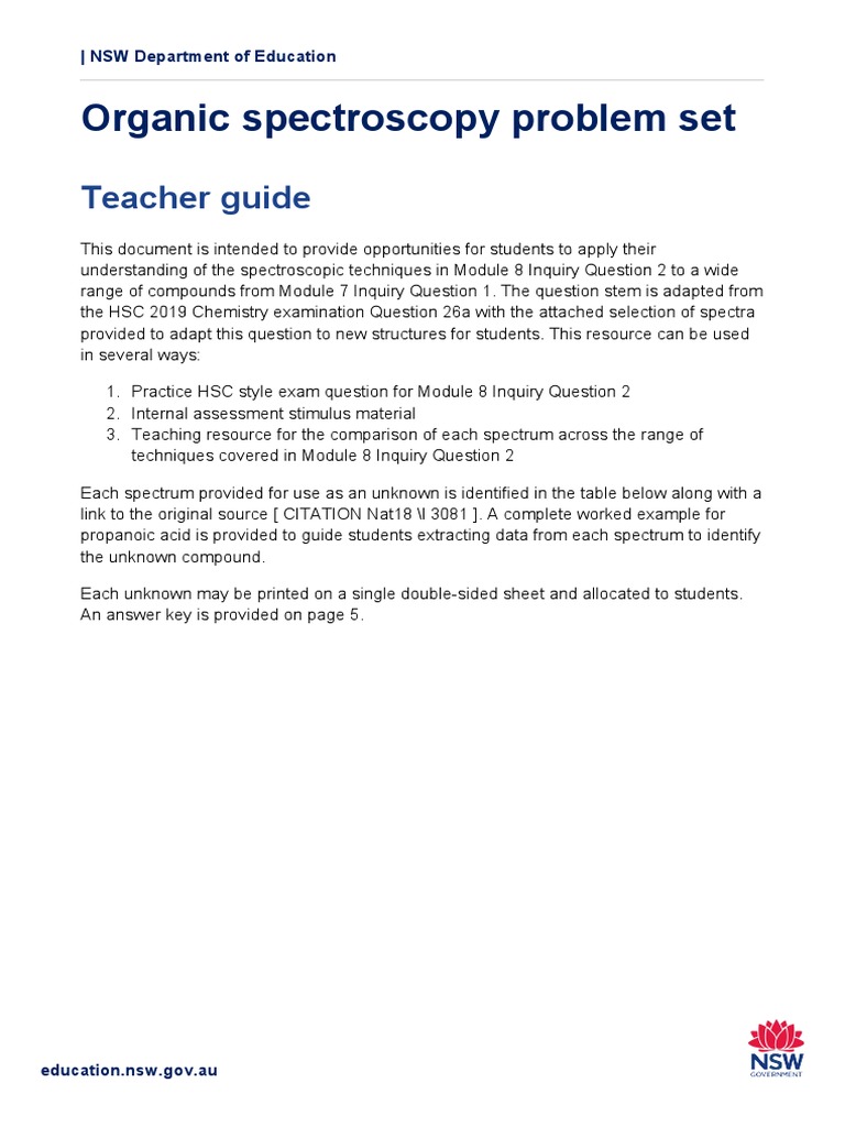 Chemistry Module 8 Spectroscopy Problem Set s6 | PDF | Proton Nuclear Magnetic Resonance ...