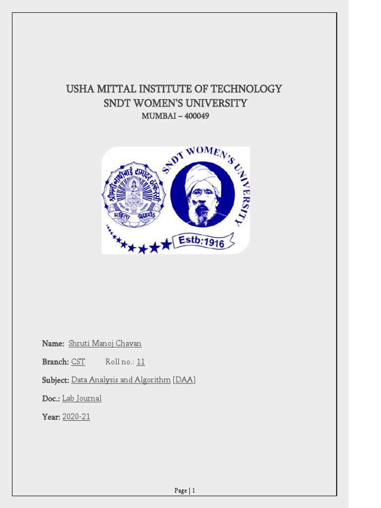 DAA Journal | PDF | Dynamic Programming | Time Complexity DAA Journal | PDF | Dynamic Programming | Time Complexity