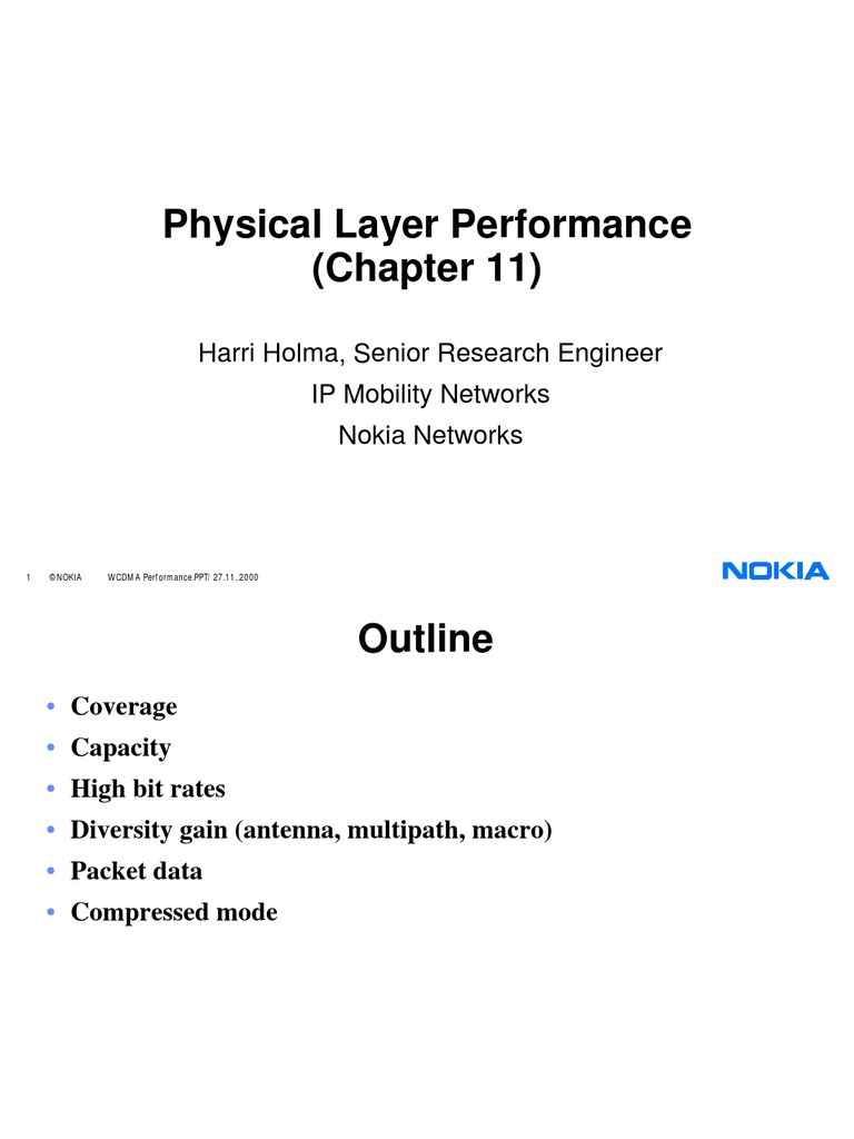Lecture11 Wcdma Performance Pdf Science And Mathematics Technology