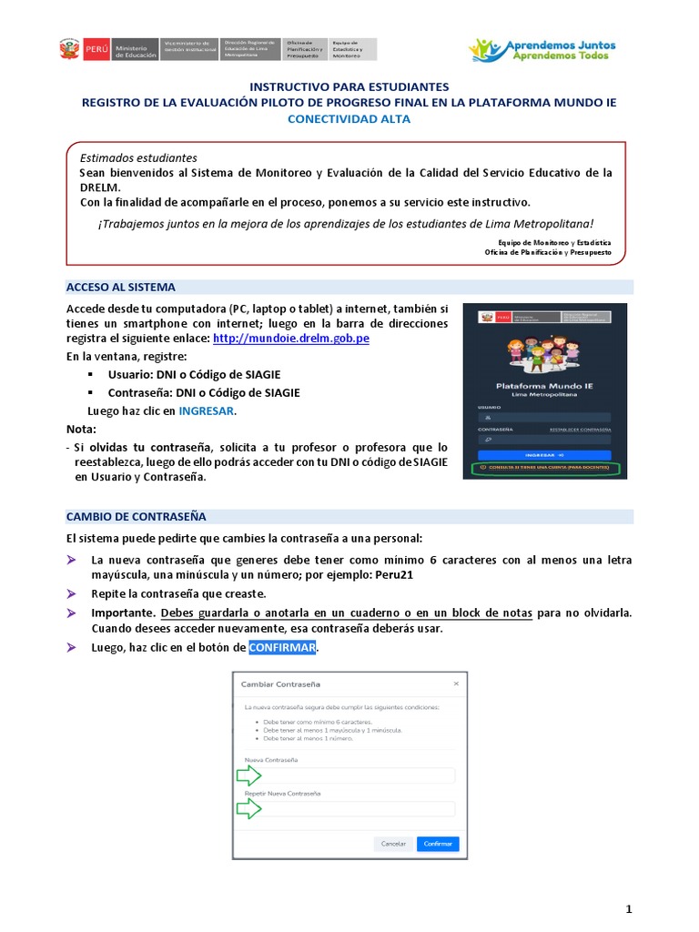 Instructivo para Acceso A La Prueba - Progreso Final | PDF | Contraseña | Informática