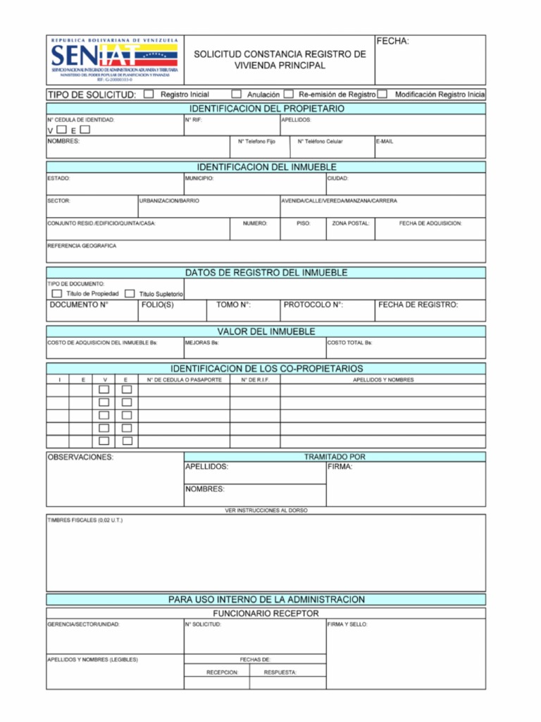 Formatos Seniat | PDF