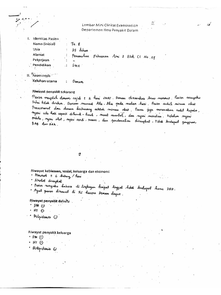 MiniCEX - Rima Yanie - Dr. Kurniyanto, SP - PD | PDF