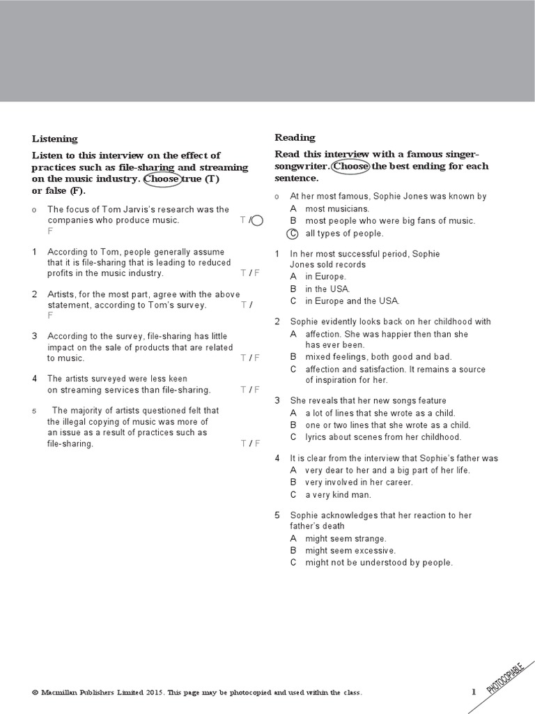 Unit 11: Skills Test: Advanced | PDF | Music Industry