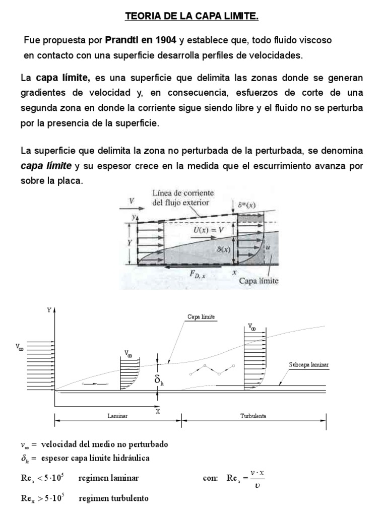 Teoría Capa Límite | PDF | Viscosidad | Capa límite