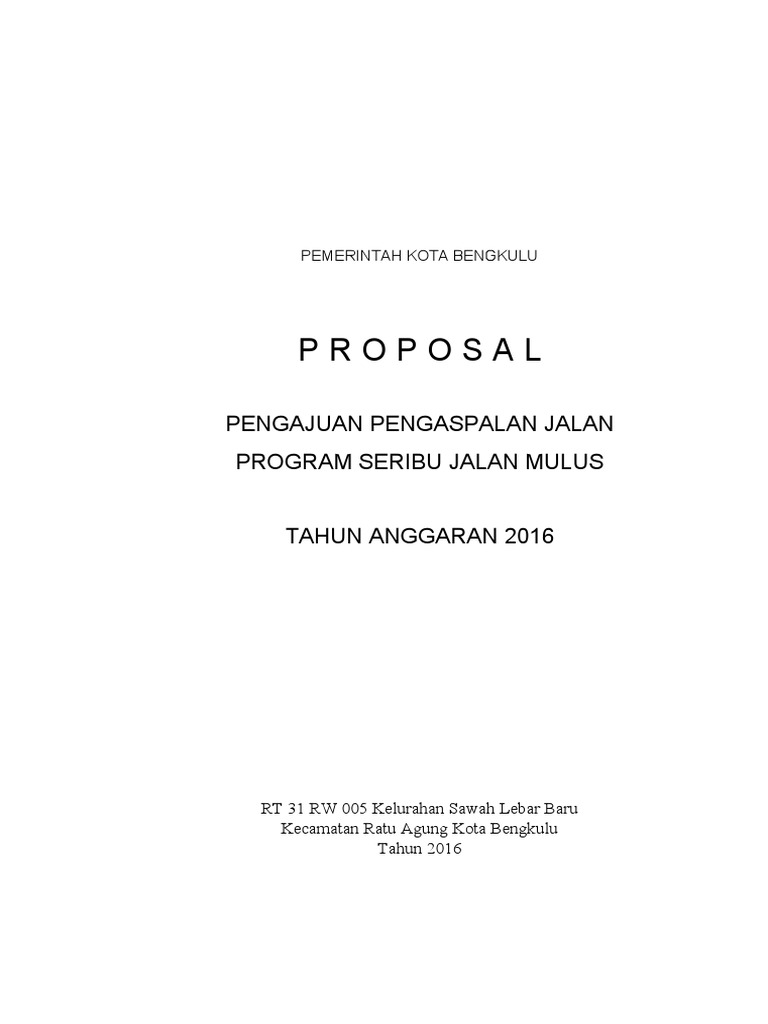 Proposal Jalan Sepakat 15 | PDF