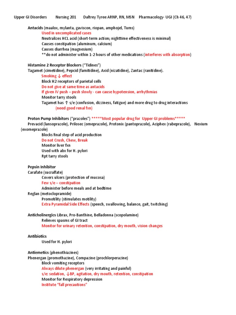 Upper GI Disorders Study Guide | PDF | Stomach | Gastroesophageal ...
