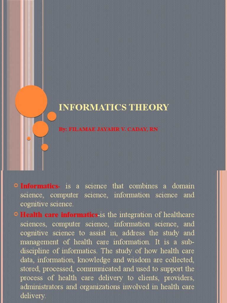Nursing Informatics Theories | PDF | Computing And Information ...