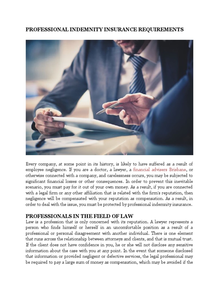 Professional Indemnity Insurance Guide | PDF | Professional Liability ...
