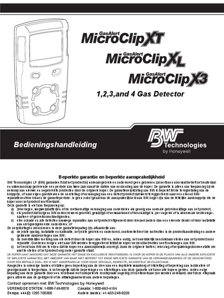 GasAlertMicroClip Operator Manual D1 NL | PDF
