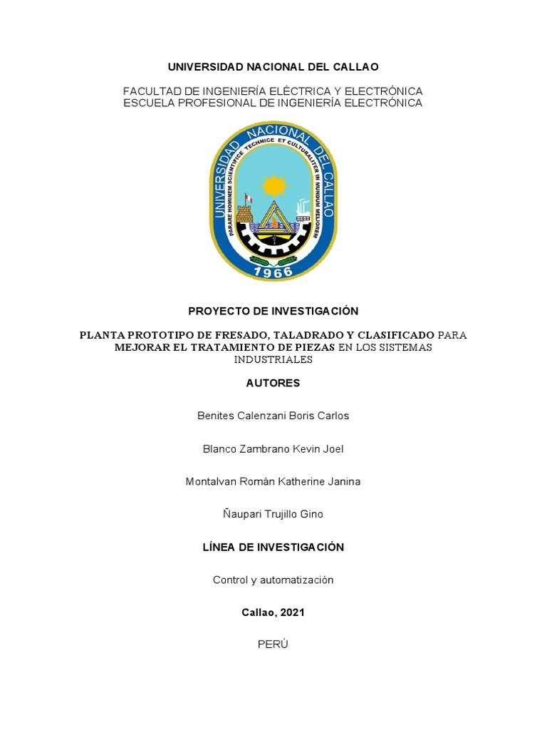 PROYECTO | PDF | Perforar | Automatización