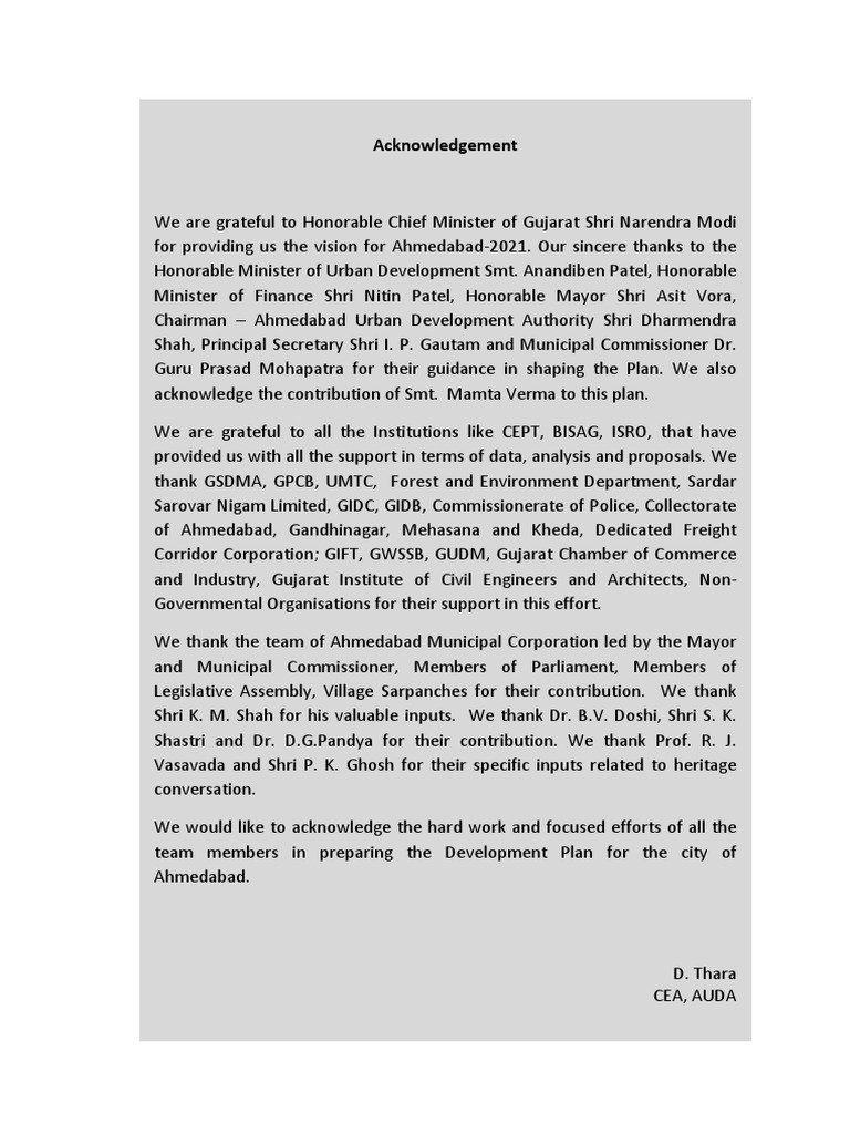 00c - Acknowledgement and Project Team | PDF | Gujarat | Government