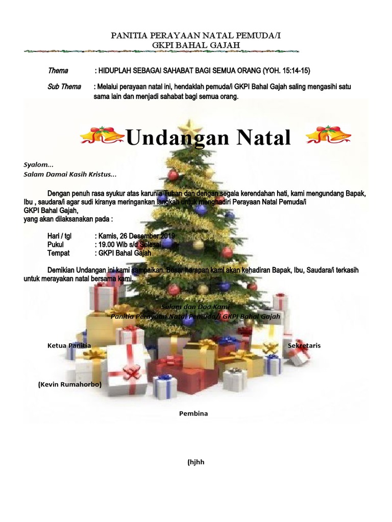 Format Undangan Natal 2 | PDF