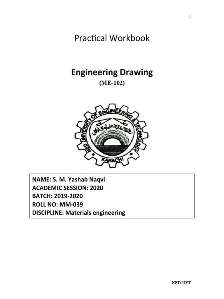 Engr - Drawing Workbook ME-102 | PDF | Ellipse | Circle