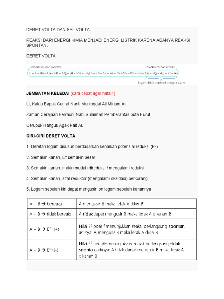 Deret Volta Dan Sel Volta | PDF