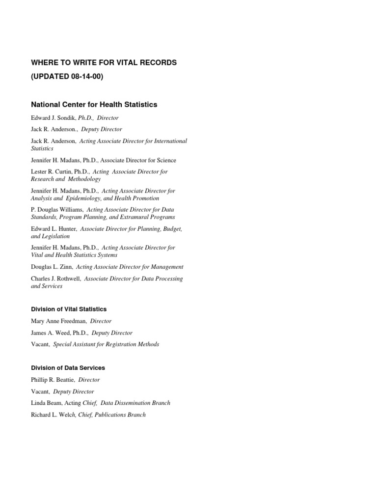 Government Vital Records Sources | PDF | Divorce | Birth Certificate