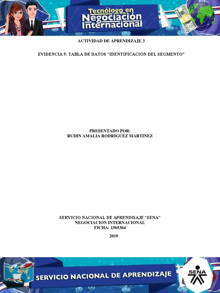 Actividad 3 Evidencia 5 Tabla de Datos Identificacion Del Segmento | PDF | Exportaciones ...