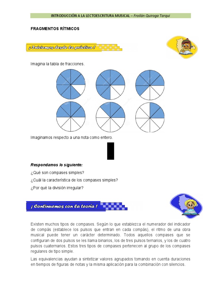 Cartilla Aspectos Rítmicos - Compases Simples | PDF | Ritmo ...