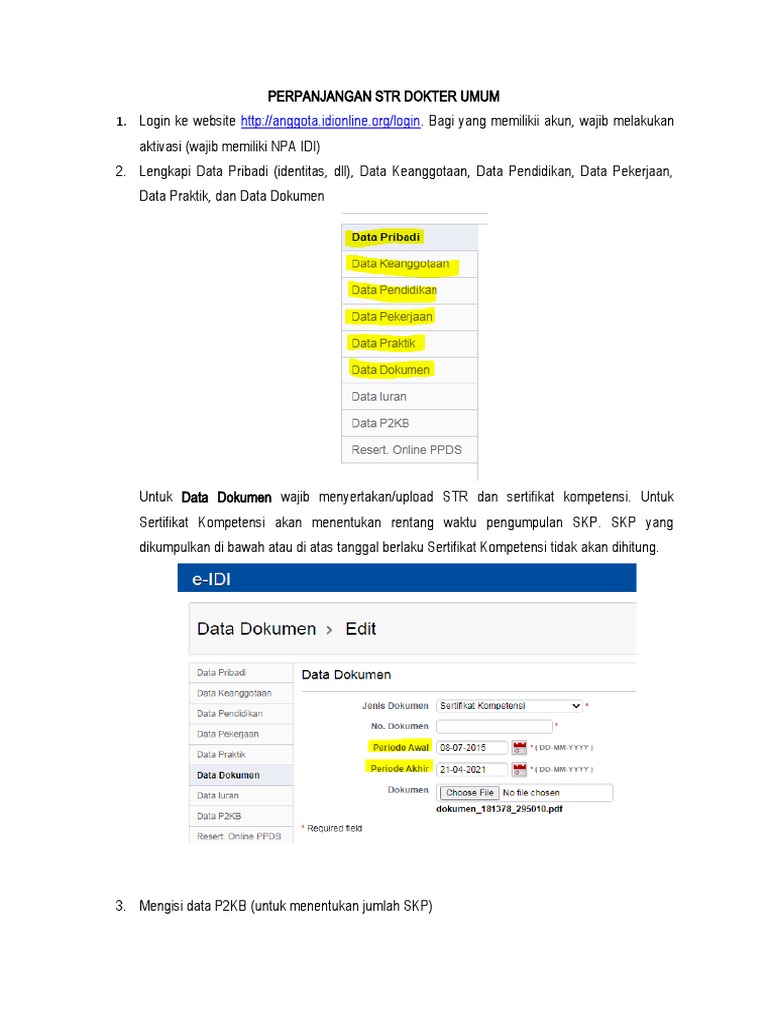 Perpanjangan STR Dokter Umum | PDF