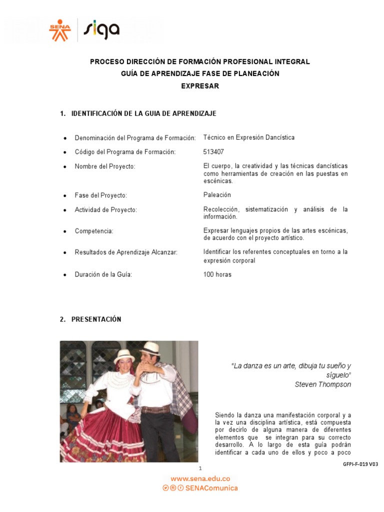 Guía para Técnicos en Danza Folklórica | PDF | Aprendizaje | Bailes