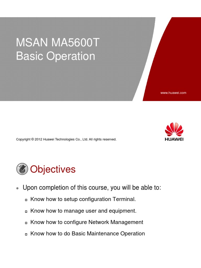 MSAN MA5600T Basic Operation | PDF | Information Technology Management ...